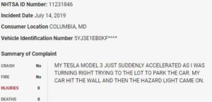 Apparent Sudden Unintended Acceleration Events Involving Tesla Vehicles ...